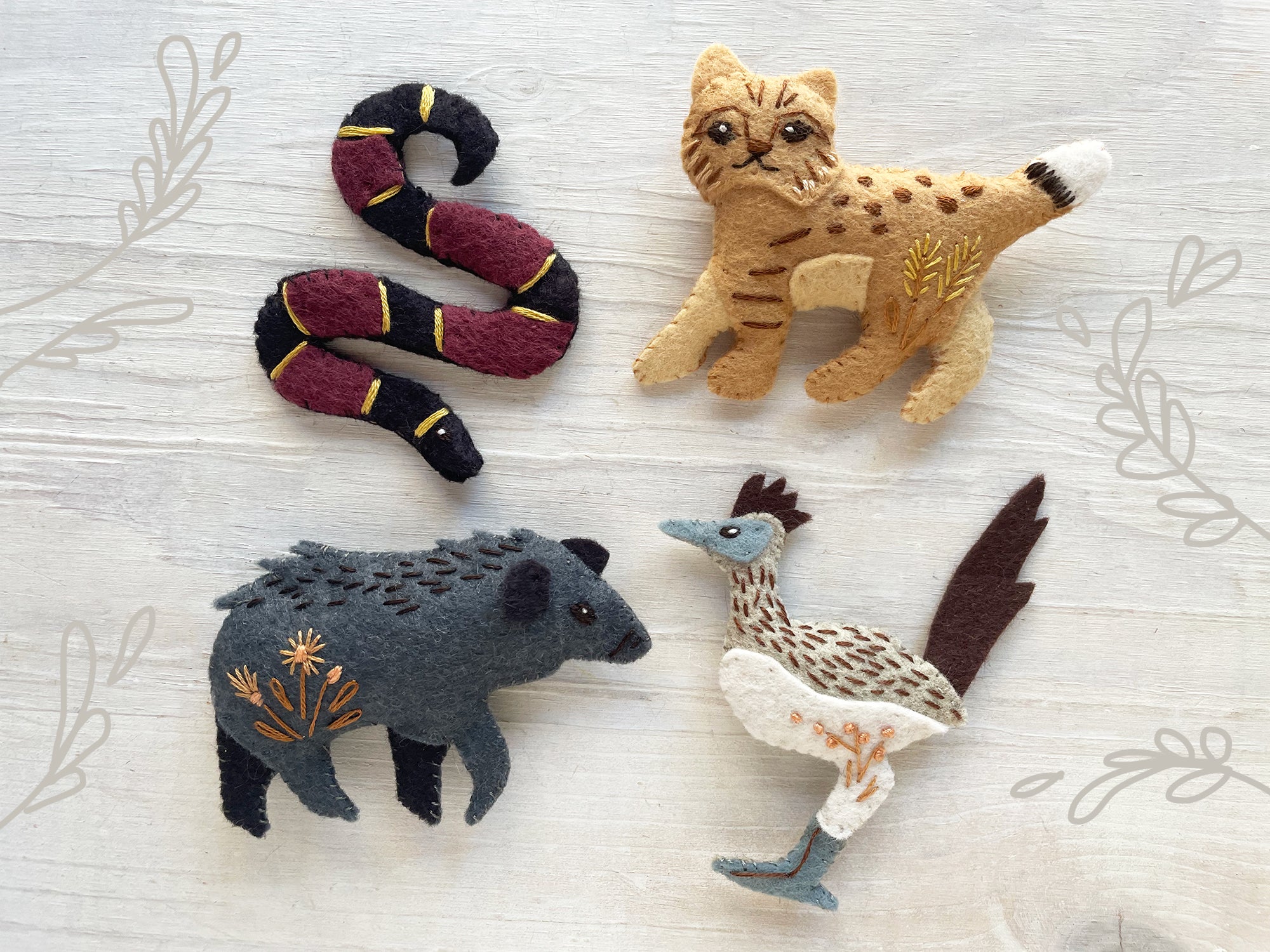Desert Creatures set 2 Felt Animals Plush Sewing Pattern – Little Dear Shop