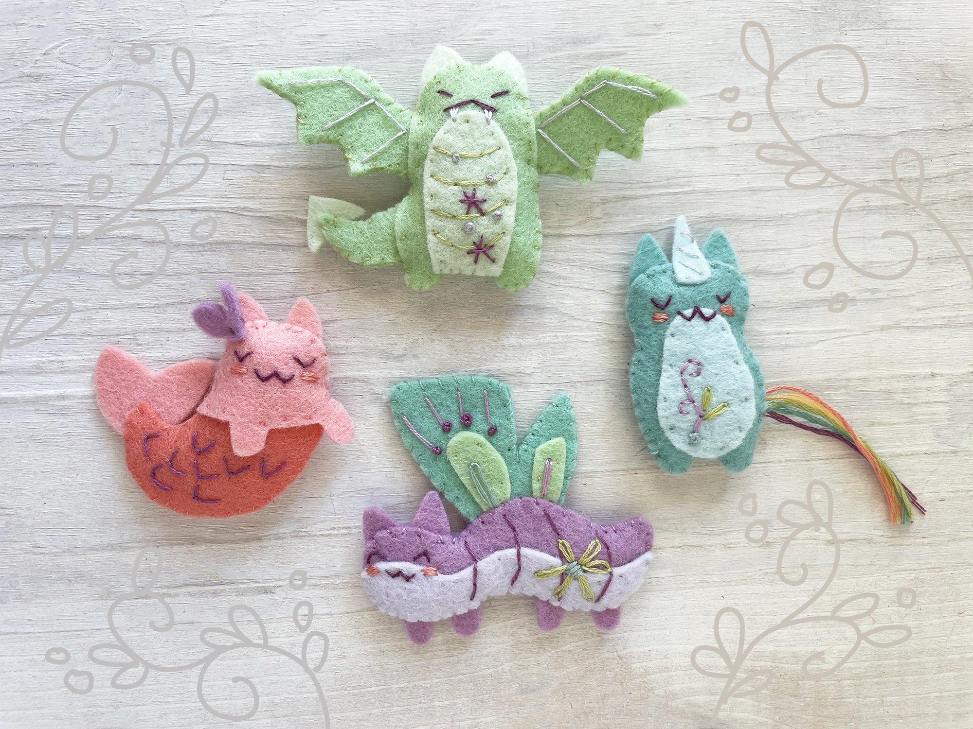 Felt Fairy Cats Fantasy Animals Plush Sewing Pattern – Little Dear Shop