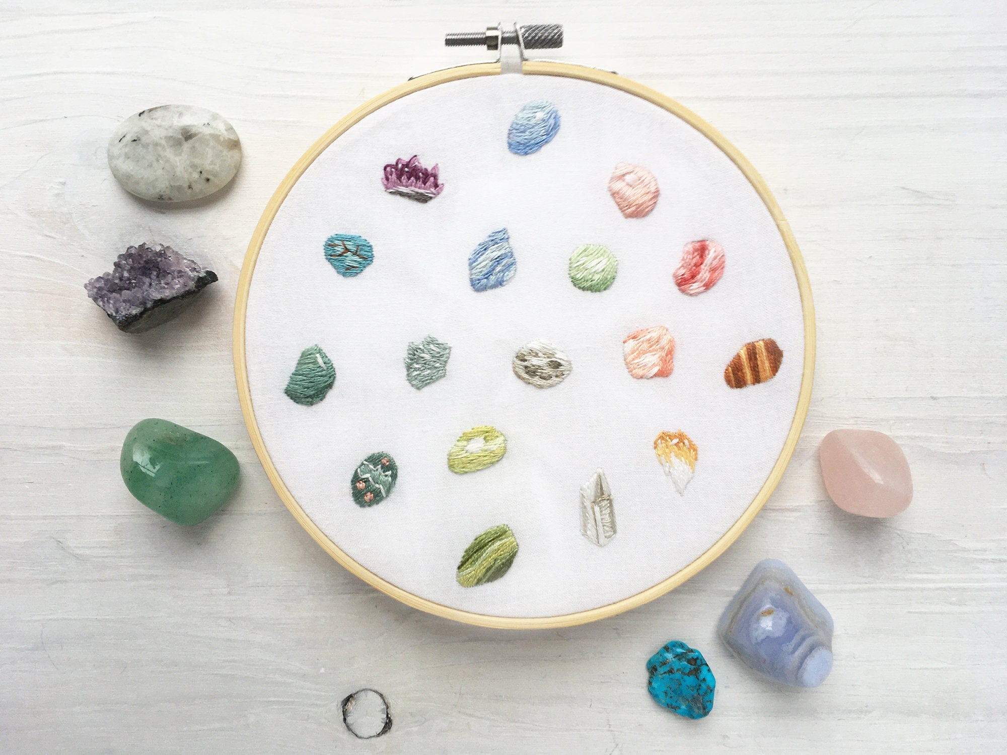 Tiny Crystals and Gemstones hand embroidery pattern download – Little ...