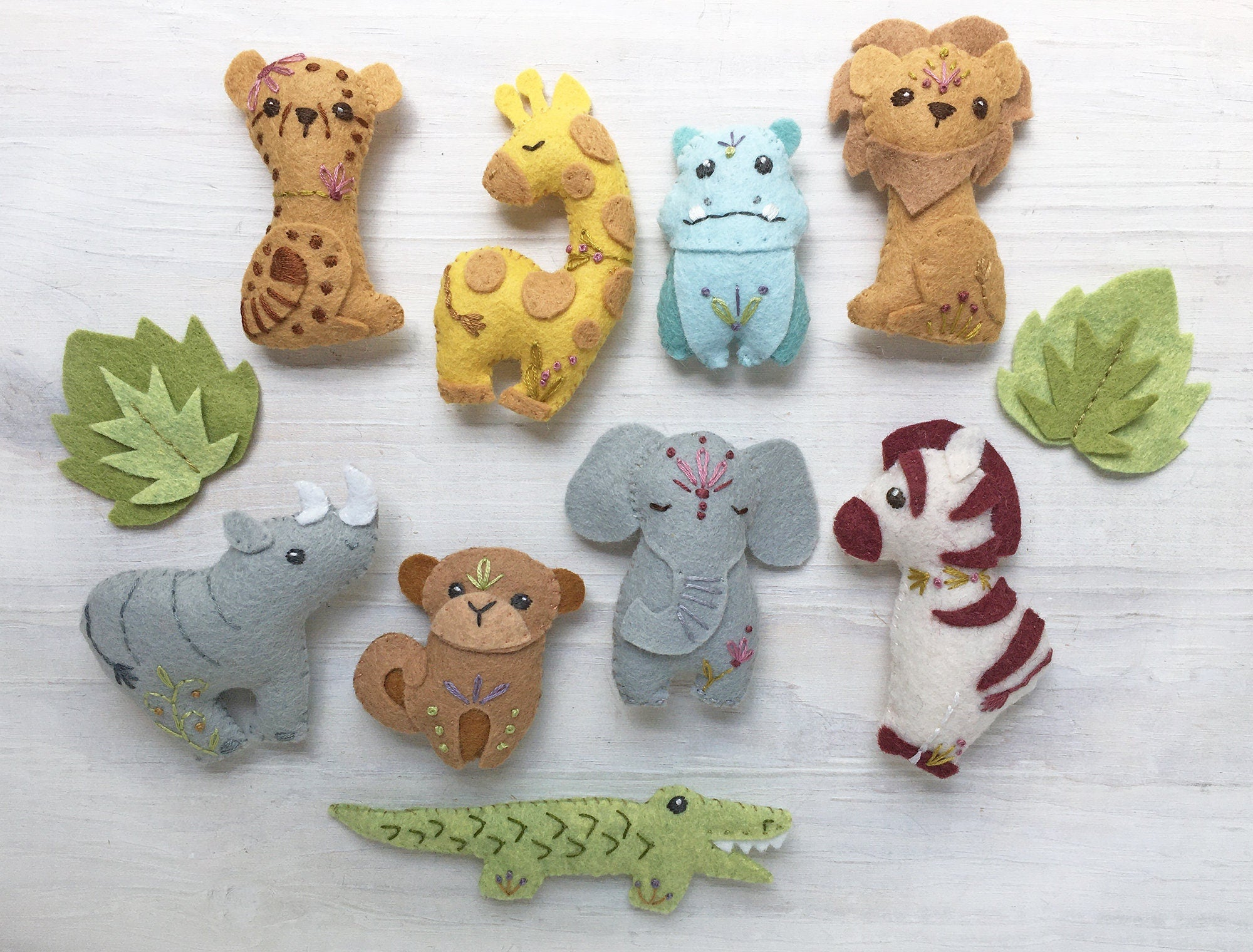 9 Safari Felt Animals Plush Sewing Patterns – Little Dear Shop