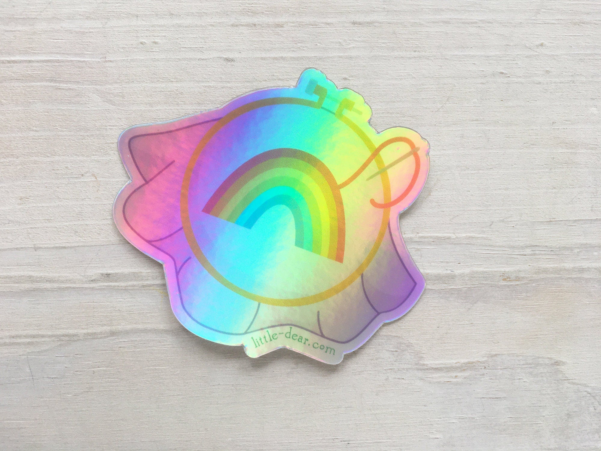 Holographic Rainbow Embroidery Hoop Vinyl Sticker – Little Dear Shop